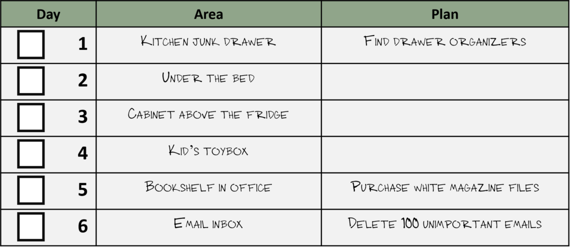 30 day declutter challenge - Healthy Green Athlete